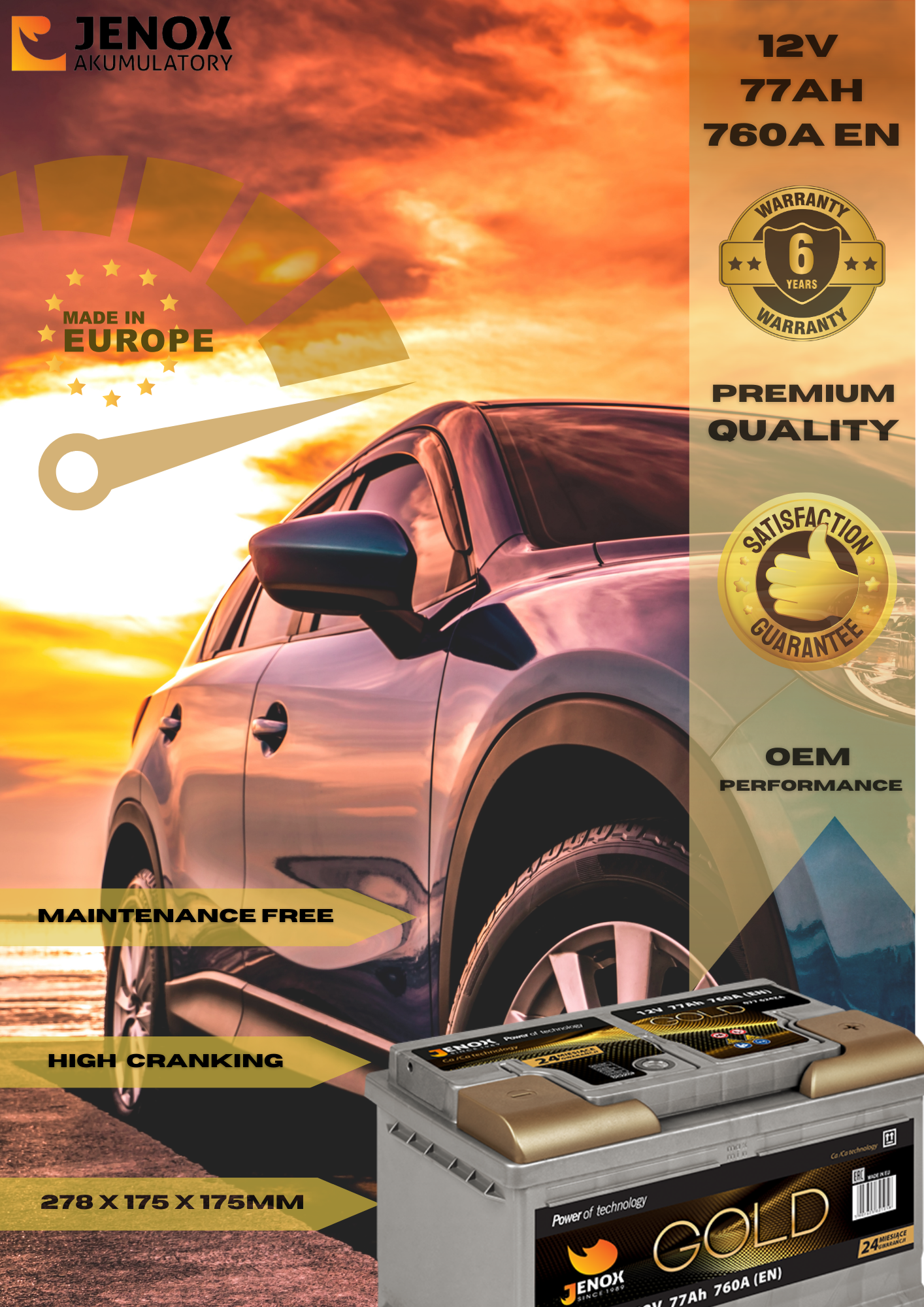 096 Jenox Gold Premium Car Battery - Alpha Batteries