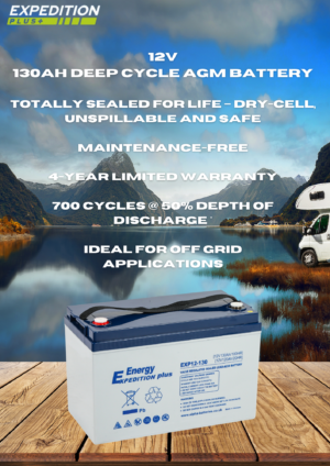 12V 130AH EXPEDITION PLUS Deep Cycle AGM LEISURE BATTERY (EXP12-130 ...