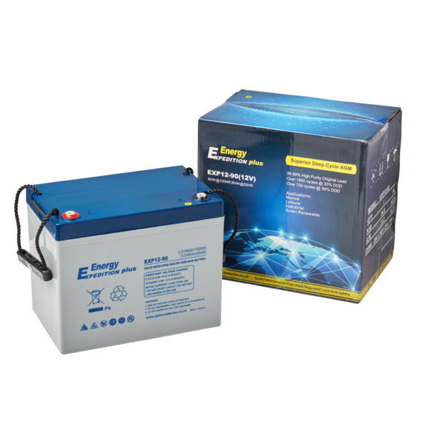 12v 90ah Expedition Plus Agm Deep Cycle Leisure Battery (Exp12-90 ...