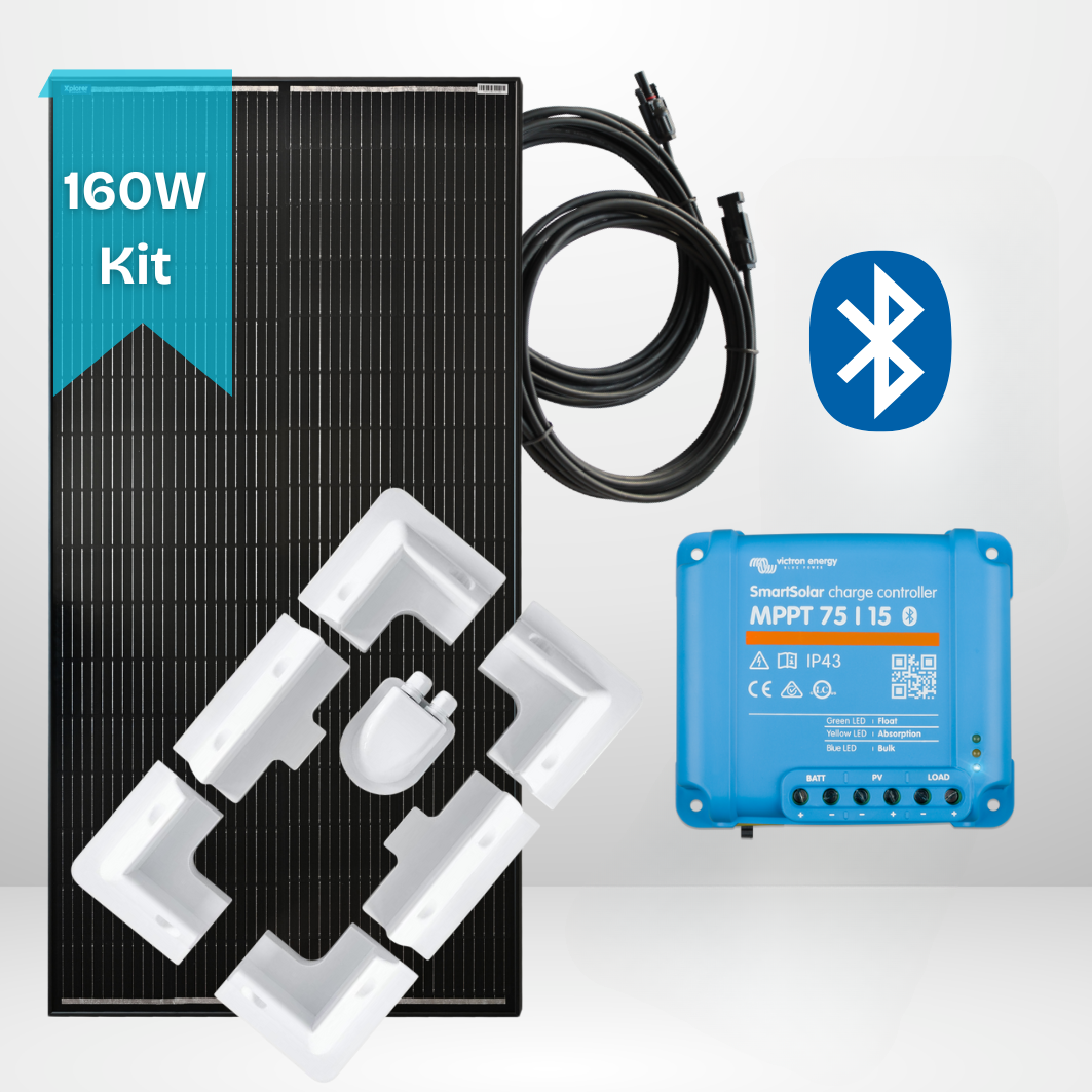160W Xplorer Monocrystalline Solar Panel kit with Victron 15A MPPT ...