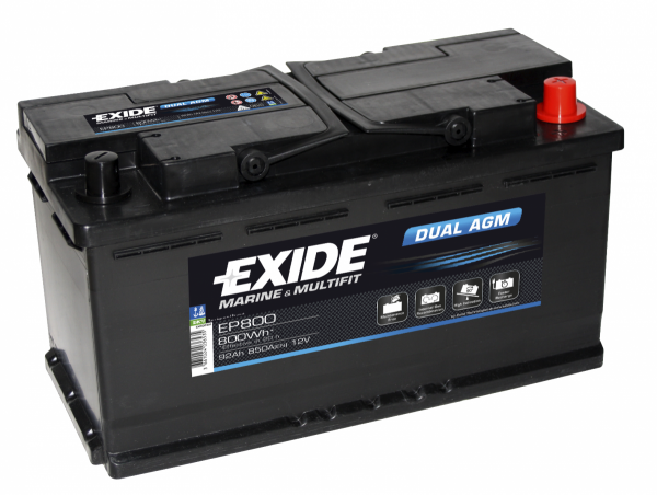 12v 95AH Exide EP800 Dual AGM Leisure Battery NCC Class A (N/A) - Alpha ...