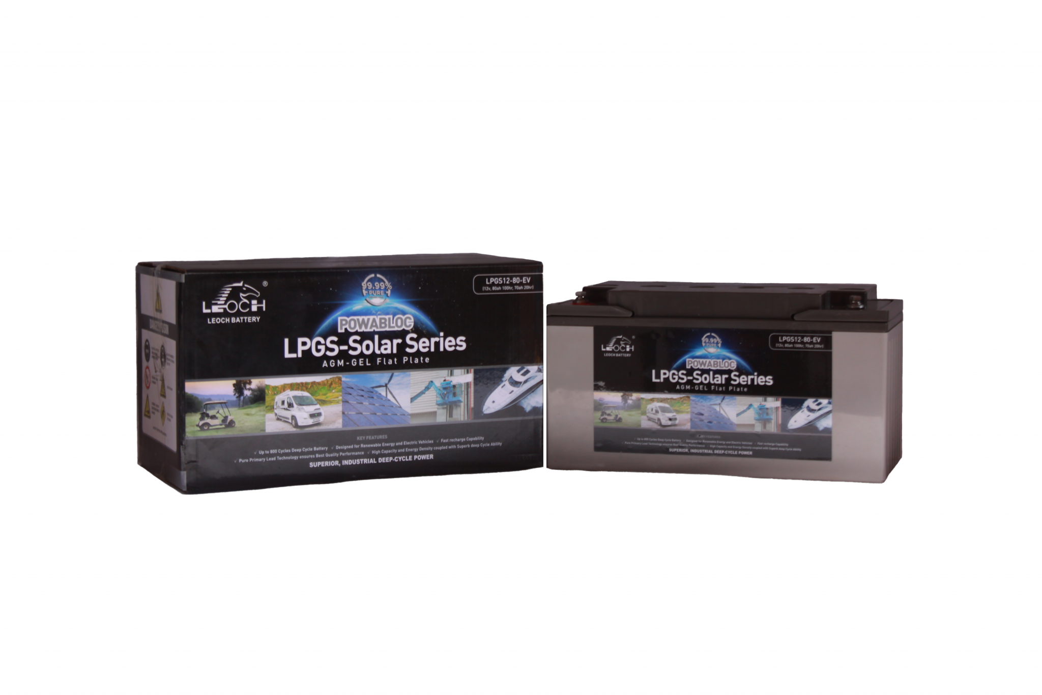 12v 80AH Powabloc AGM Leisure Battery (AGM80) (N/A) - Alpha Batteries